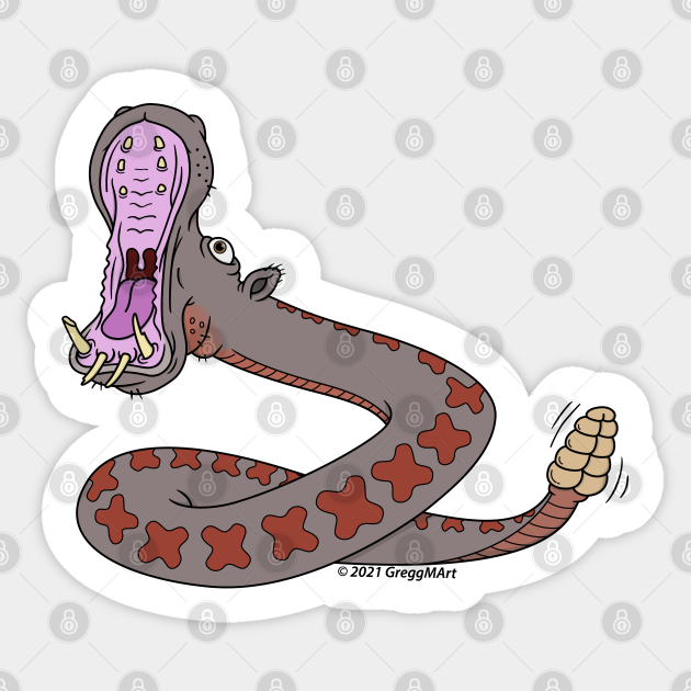 Hippo Snake - Hippo - Sticker | TeePublic