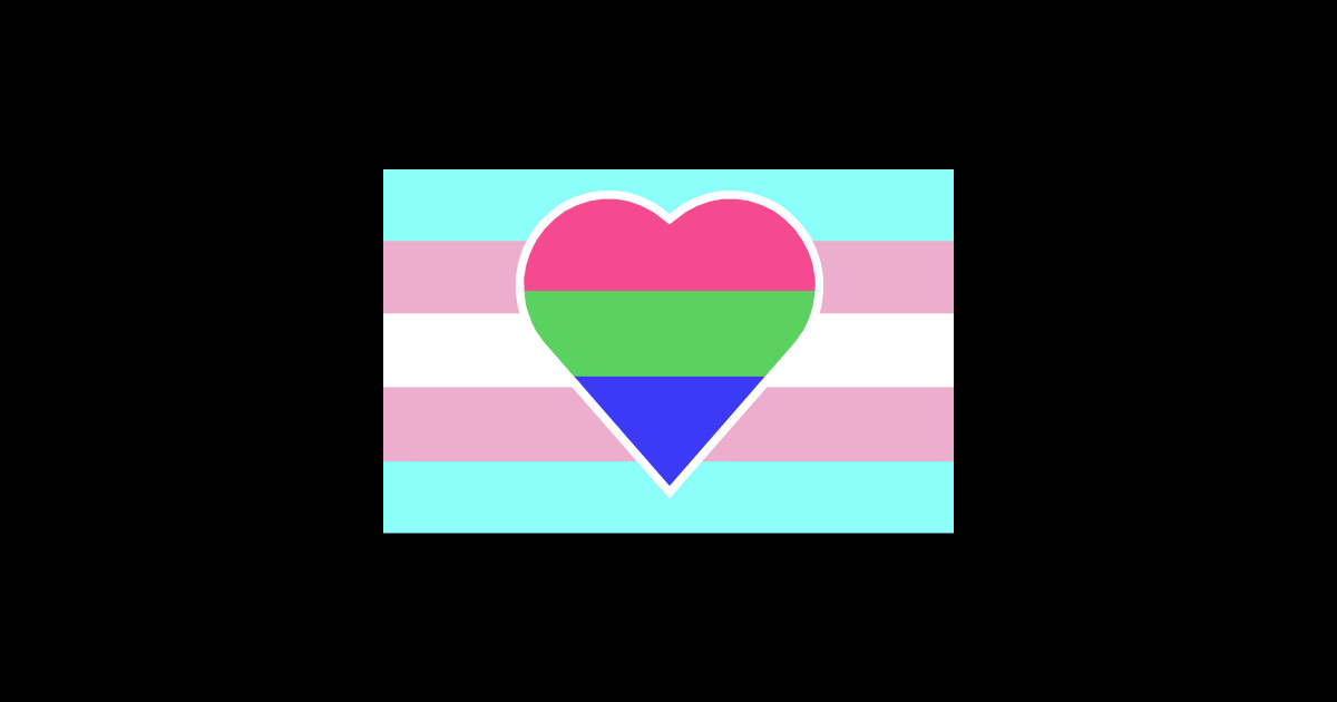 Transgender Pride Flag with Polysexual/Polyromantic Heart - Transgender ...