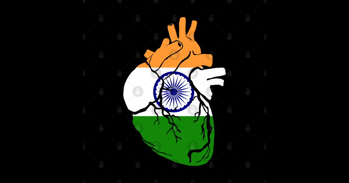 Indian flag heart - Indian Flag Heart - Sticker | TeePublic