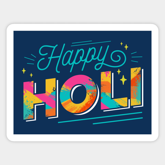 Happy Holi // Colorful Holi Festival - Holi - Sticker | TeePublic