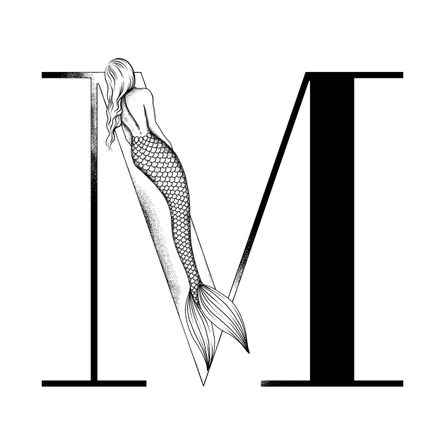 Mermaid Monogram M - Mermaid Gift - T-Shirt | TeePublic