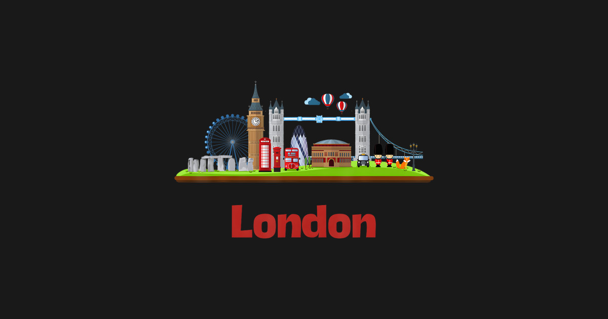 England London Cartoon Toddlers ns - England Souvenir Cartoon - T-Shirt ...