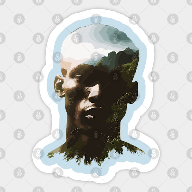 Afrocentric Man Nature - Afrocentric - Sticker | TeePublic