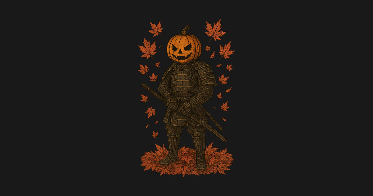 Pumpkin Samurai - Halloween - T-Shirt | TeePublic