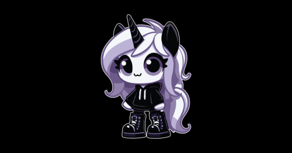 Goth Unicorn Cute Kawaii Pastel Goth For Emo - Emo - Posters and Art ...
