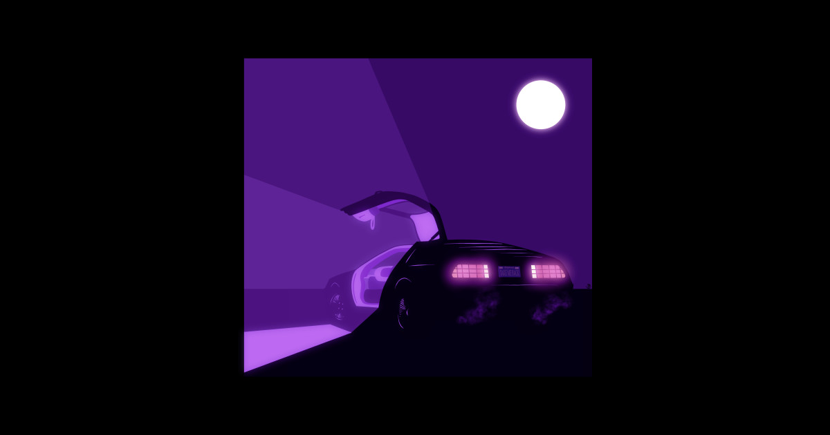 Nightride - Delorean - Sticker | TeePublic