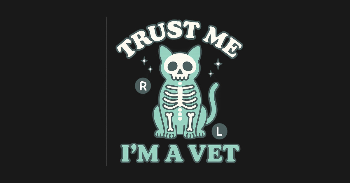 X-Ray Meow Skeletal Feline Radiograph Minimalist Duotone Medical Art ...