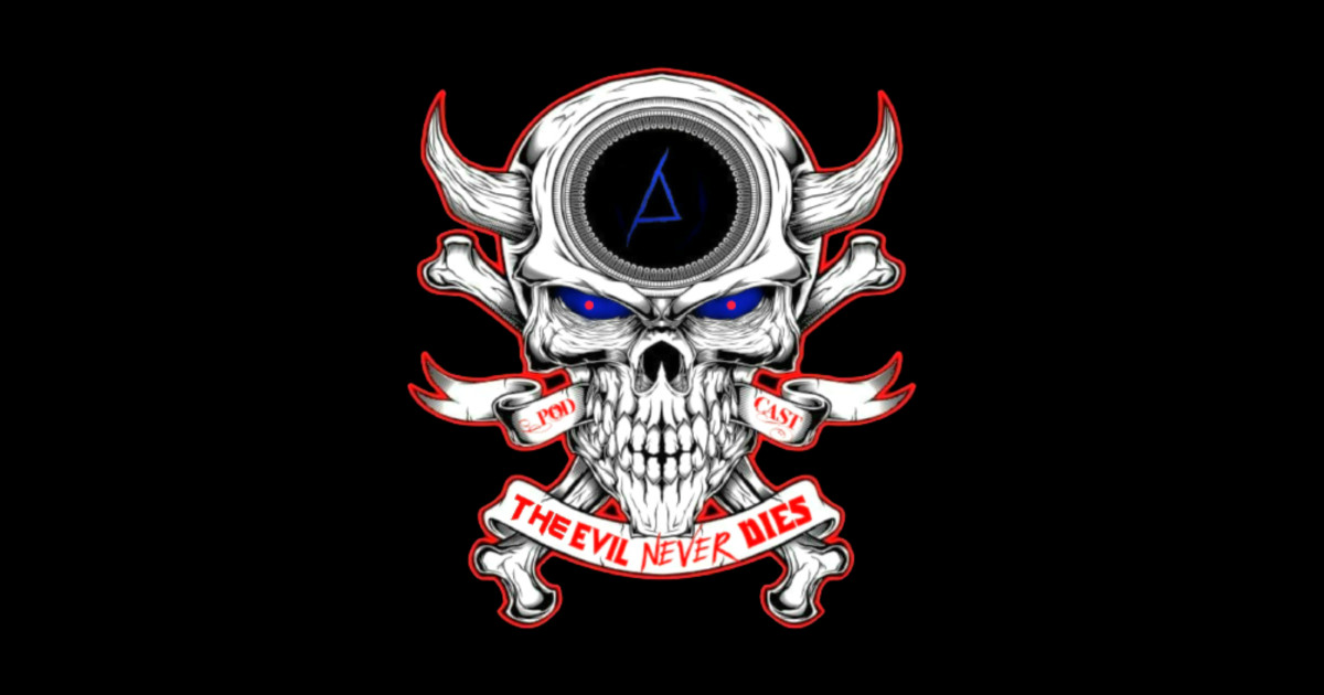 Podcast Logo Red Eye 2 Sided Stay Evil! Corpse Font - Horror - Sticker ...