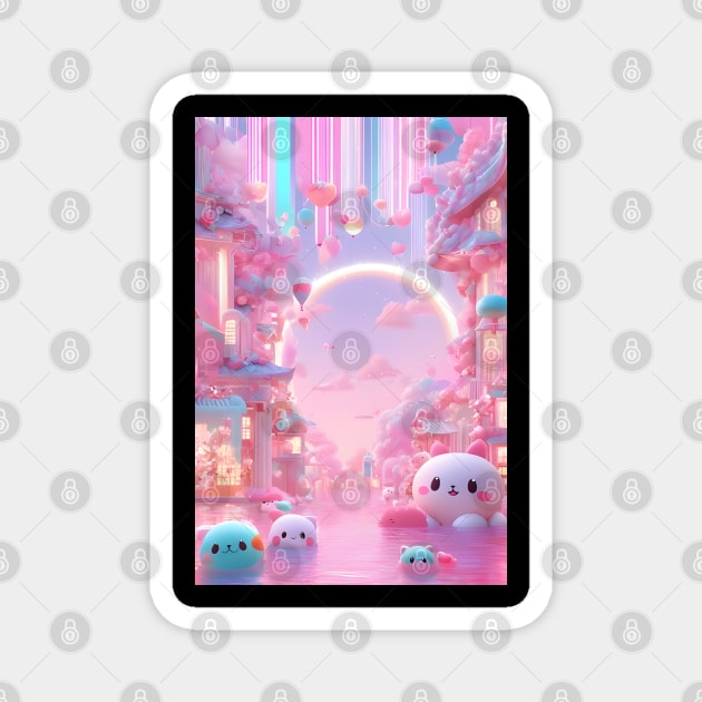 Pink Kawaii aesthetic art - Kawaii Aesthetic - Magnet | TeePublic