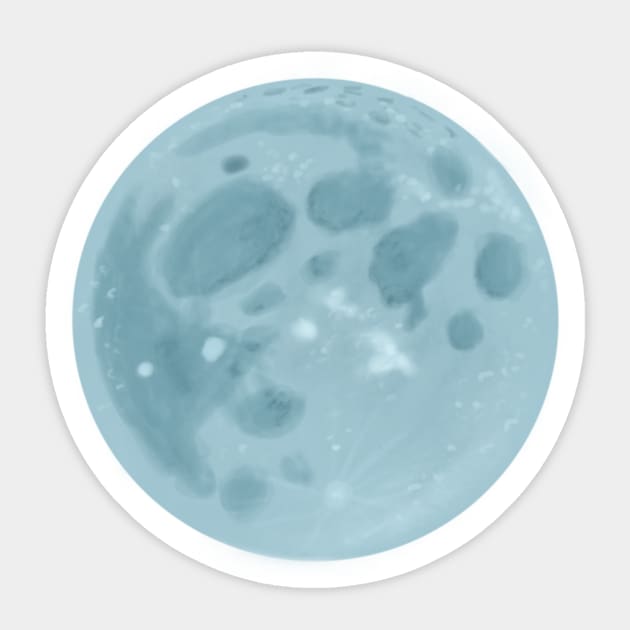 Blue Moon - Moon - Sticker | TeePublic