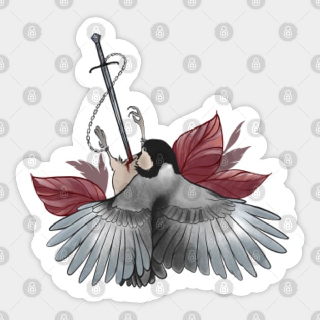 A bird with a dagger - Bird - Sticker | TeePublic