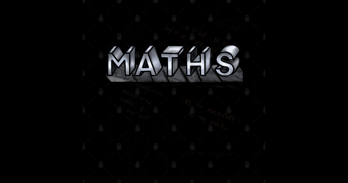 Maths formulae with the word maths in 3d - Maths - Sticker | TeePublic