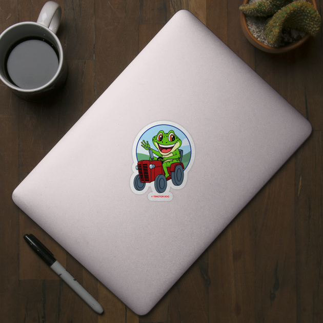 Tractor Critters Frog - Frog Driving A Tractor - Sticker | TeePublic