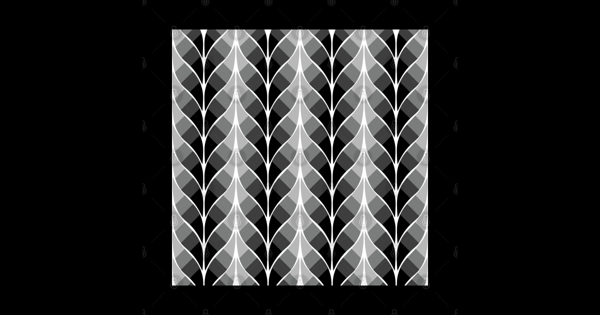 Shades Of Grey Leaf Pattern - Customized Shower Curtain - Sticker ...