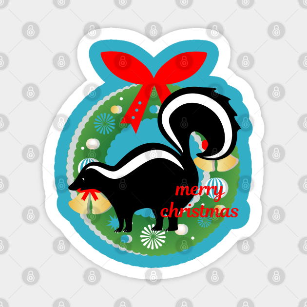 merry christmas skunk - Merry Christmas Skunk - Sticker | TeePublic