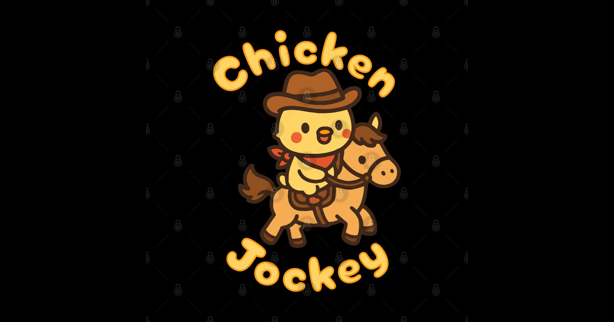Chicken Jockey Cute Kawaii Cowboy Chicken Riding a Pony - Chicken ...