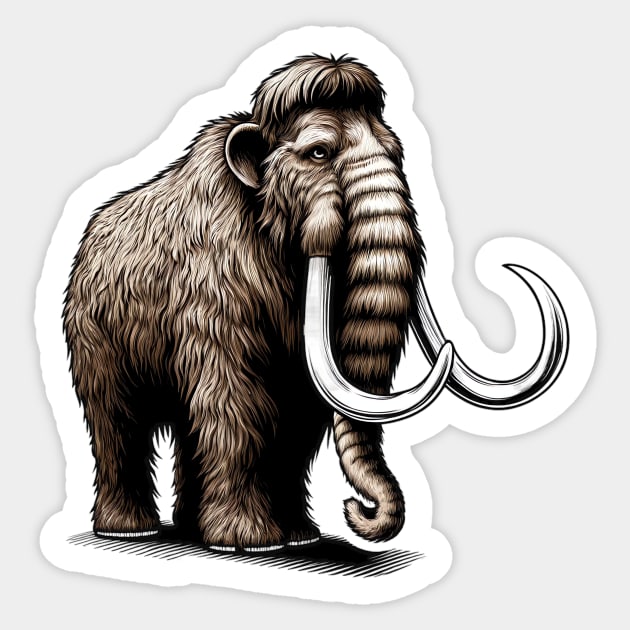 Woolly Mammoth, Prehistoric Animal Art - Woolly Mammoth Sticker ...