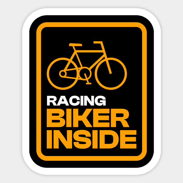 Racing Biker Inside Bicycle - Racing Bike - Sticker | TeePublic
