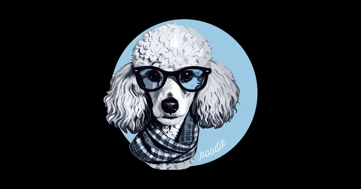 Standard Poodle Dog Breed Cursive Graphic - Poodle Dog - Sticker ...