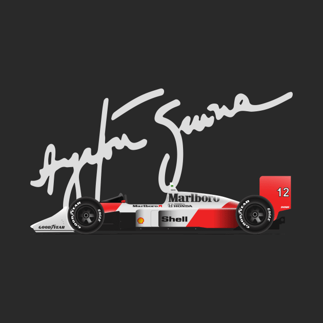 Ayrton Senna's MP4/4 Illustration With signature - Ayrton Senna - Pin ...