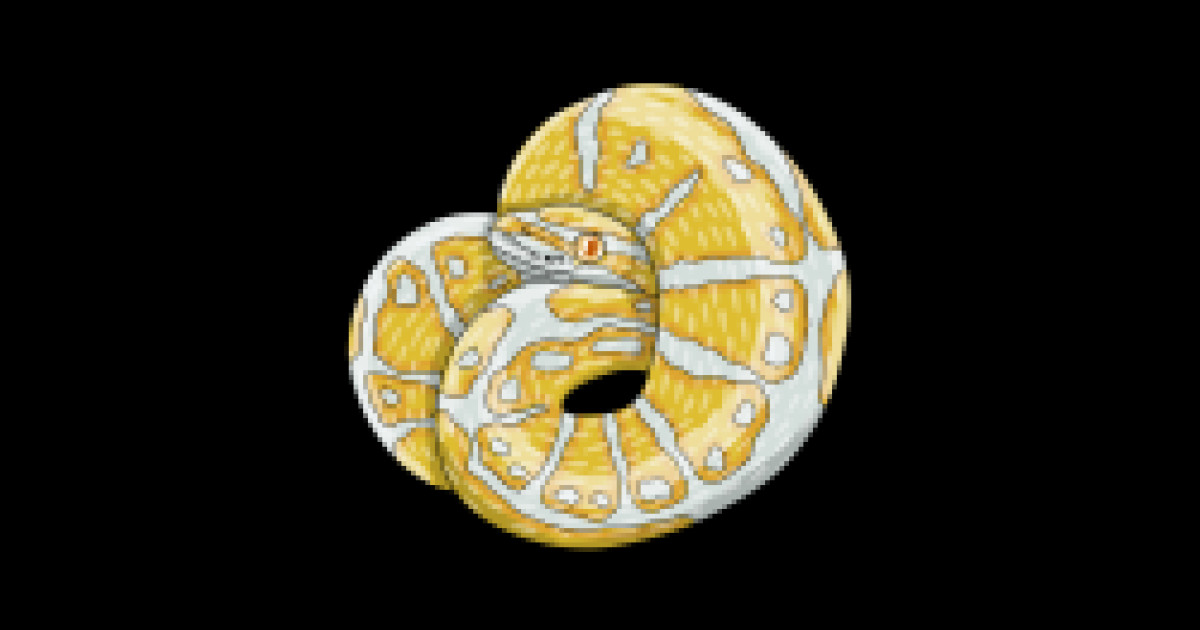 8bit albino ball python - 8bit - Sticker | TeePublic