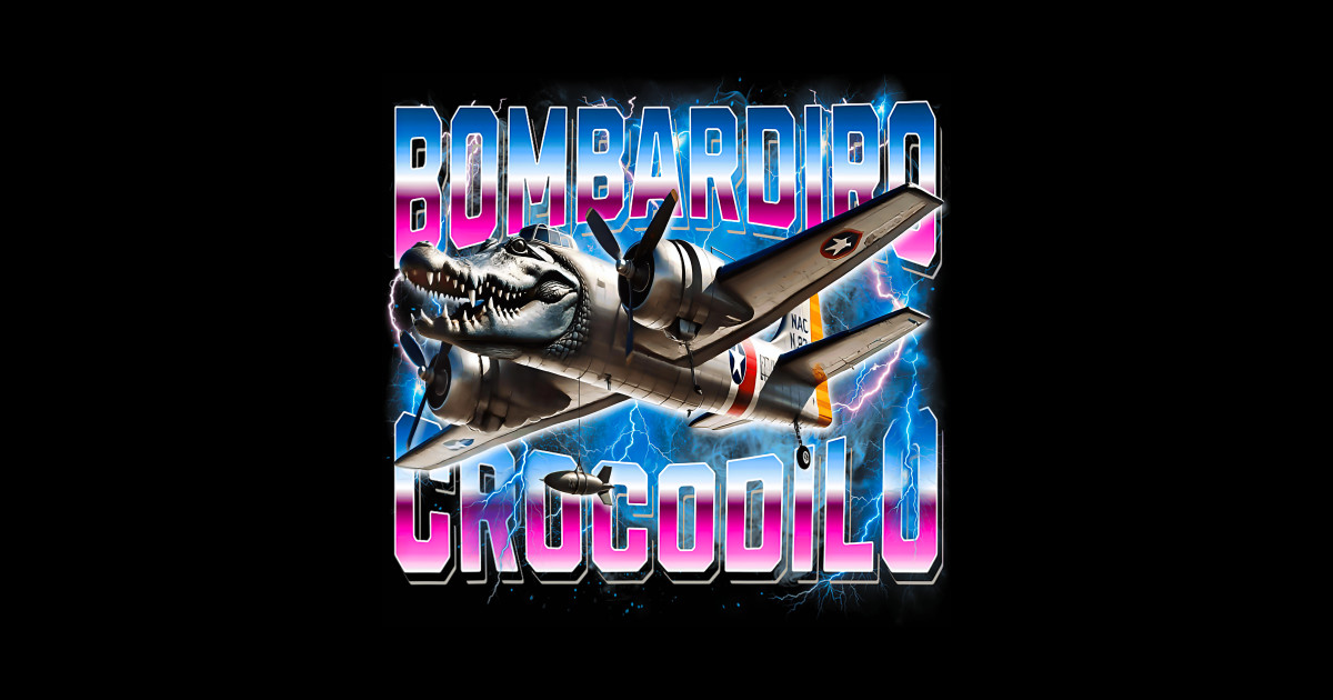 Epic Bombardiro Crocodilo T-Shirt Funny Gen Z Italian Brainrot Bomber ...
