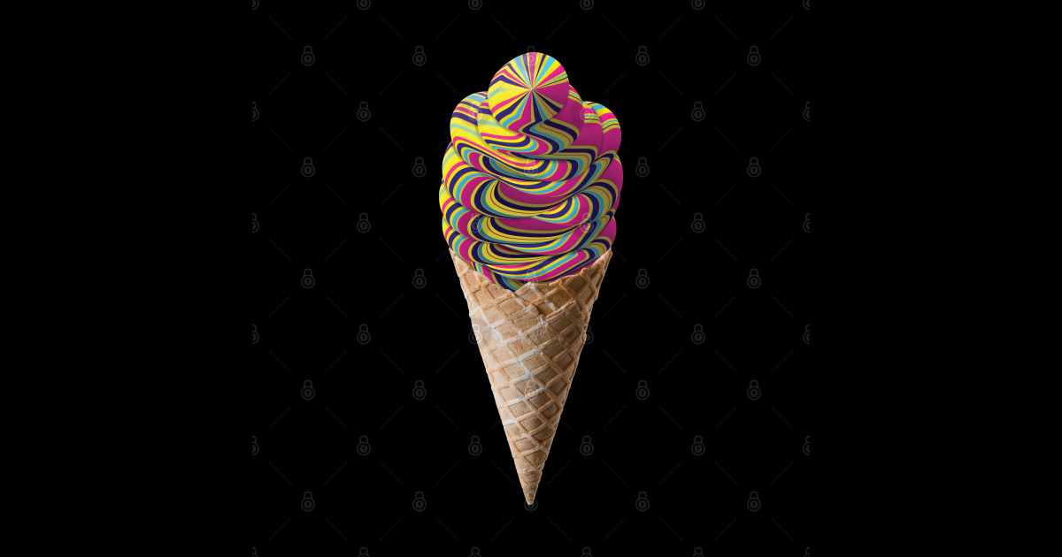 Trippy Whippy Icecream Cone Digital Illustration - Trippy Icecream Cone ...