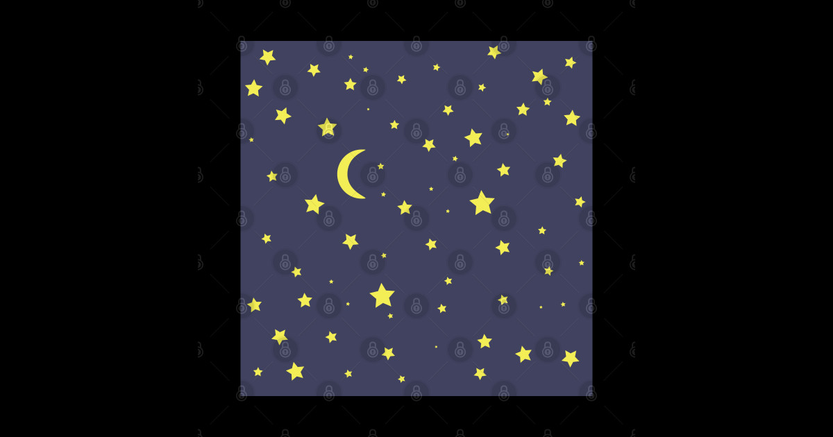 Starry Night - Moon - Sticker | TeePublic
