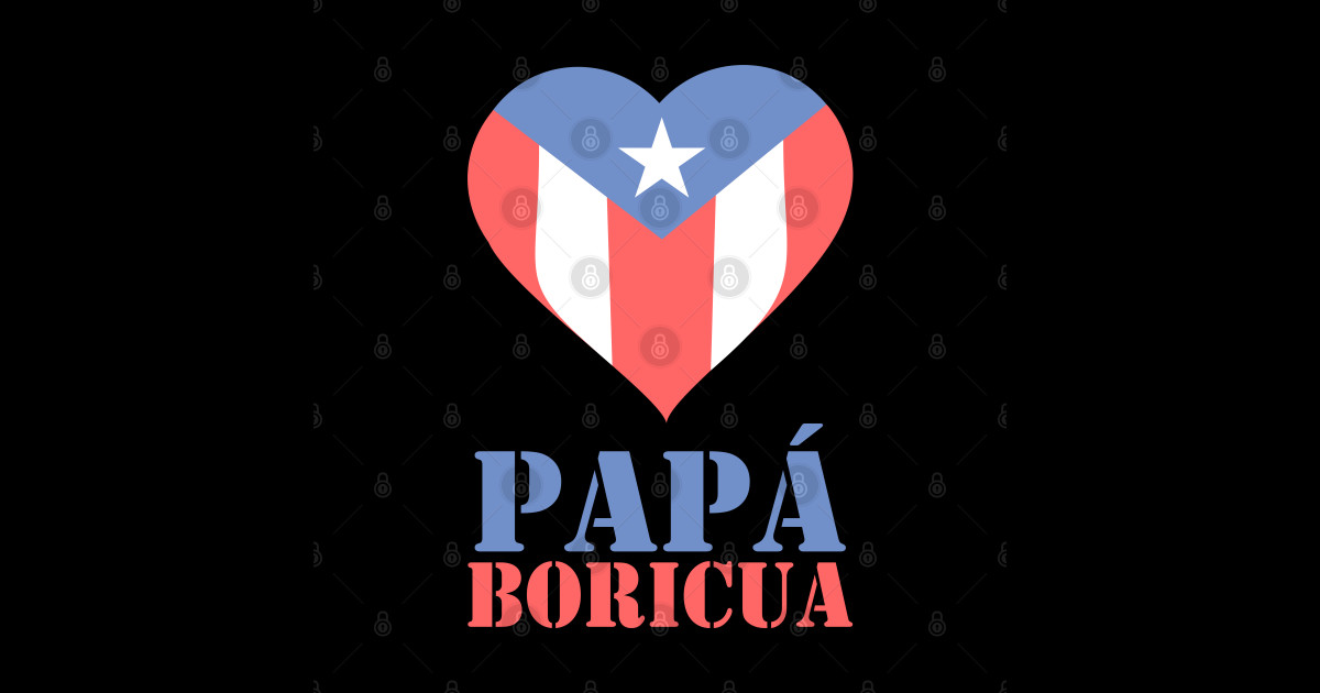 Puerto Rico Dad Boricua Flag Heart Fathers Day - Puerto Rico - Sticker ...