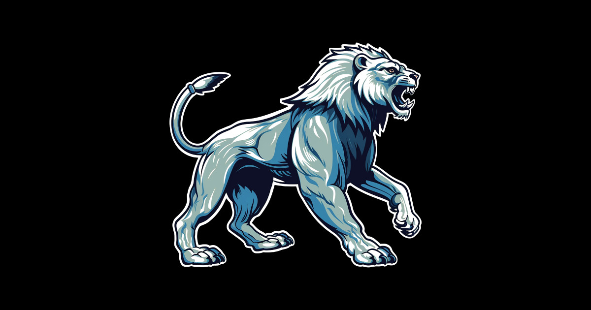 Blue Lion - Detroit Lions - Sticker | TeePublic