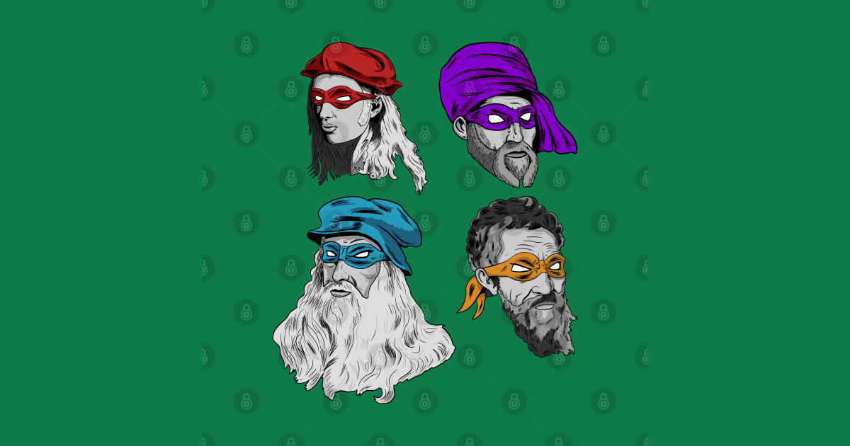 Middle-Aged Renaissance Ninja Artists - Tmnt Ninja Turtles - T-Shirt ...