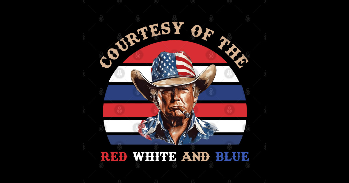 Courtesy Of The Red White And Blue. - Funny Apparel - Sticker | TeePublic
