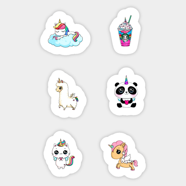 Kawaii Unicorn Sticker Pack - Sticker Pack - Sticker | TeePublic