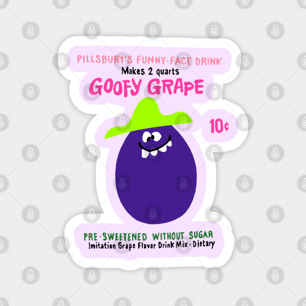 Funny Face Drink Mix "Goofy Grape" - Kool Aid - Magnet | TeePublic