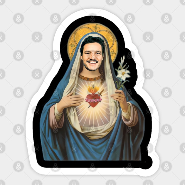 Pedro Pascal sacred heart - Pedro Pascal - Sticker | TeePublic