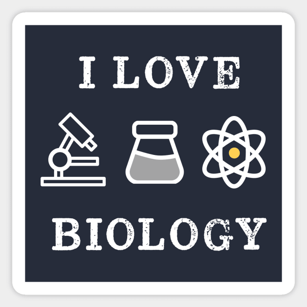 Microscope I Love Biology Retro Vintage - Biology - Sticker | TeePublic