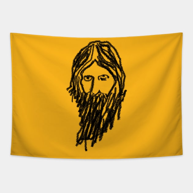 Pencil Drawing Rasputin Portrait - Rasputin - Tapestry | TeePublic