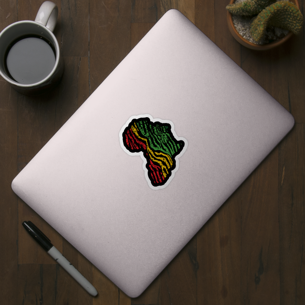 African Reggae Music - Africa Map With Rasta Colors - Sticker | TeePublic
