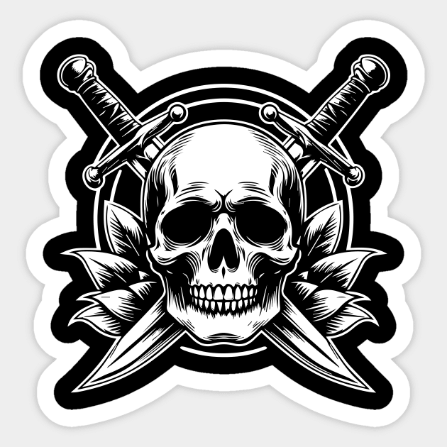 skull and swords - Skull And Swords - Sticker | TeePublic