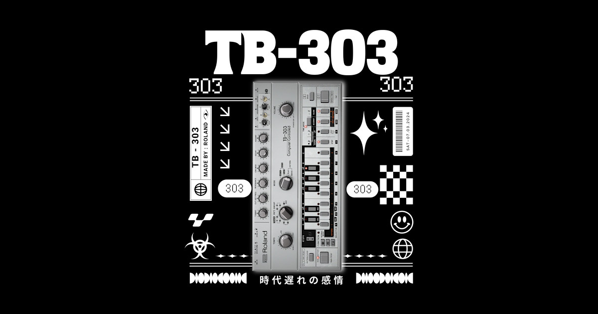 TB 303 - The Acid box (White) - Tb 303 - Sticker | TeePublic