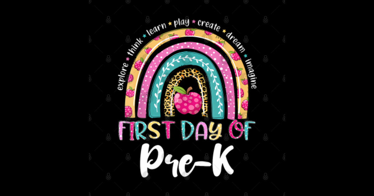 Back To School Rainbow Happy First Day Of Pre-K Gift - Back To School ...