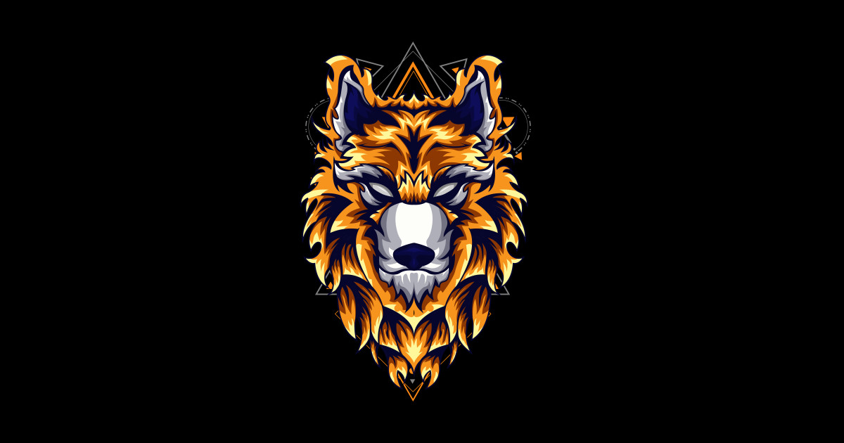 golden wolf rainbow - Golden Wolf Rainbow - Sticker | TeePublic
