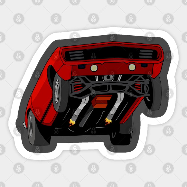 Red 1969 drag car - Drag Racing - Sticker | TeePublic