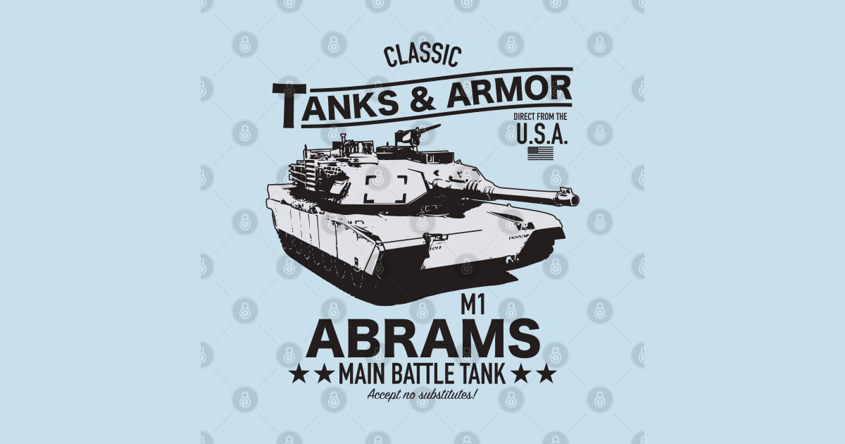 M1 Abrams (Front & Back Logo) - Classic American Tank - T-Shirt | TeePublic