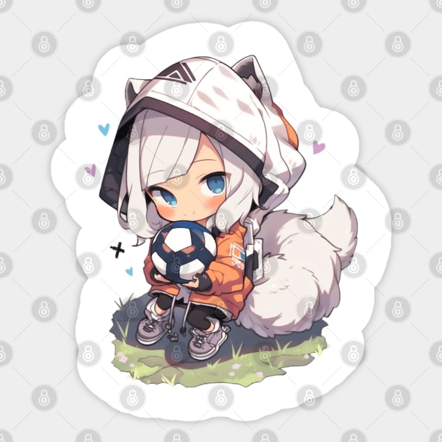 Chibi Play Football - Anime - Sticker | TeePublic