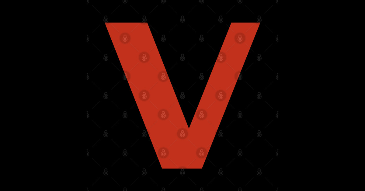 Letter v in Red Text Minimal Typography - Red - Sticker | TeePublic