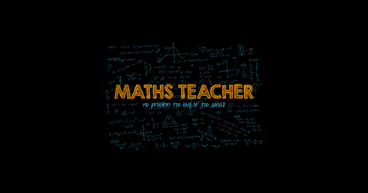 Maths Teacher (no problem too big or too small) - blue - Math - Sticker ...