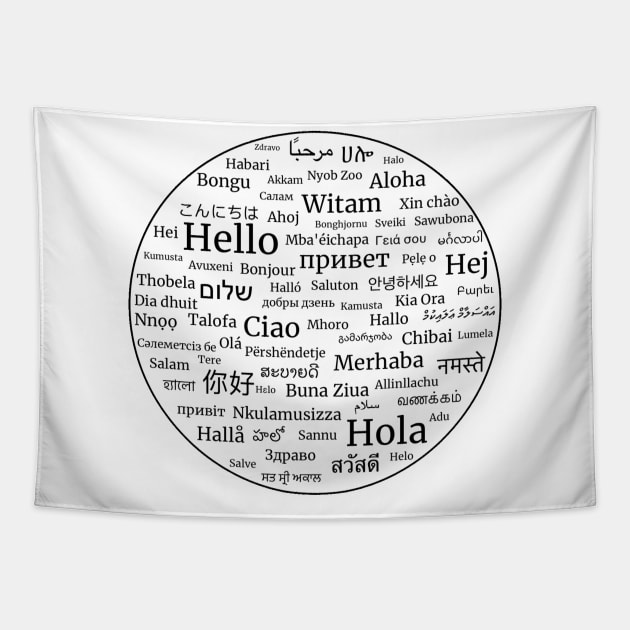 Hello Around the World - Languages - Tapestry | TeePublic