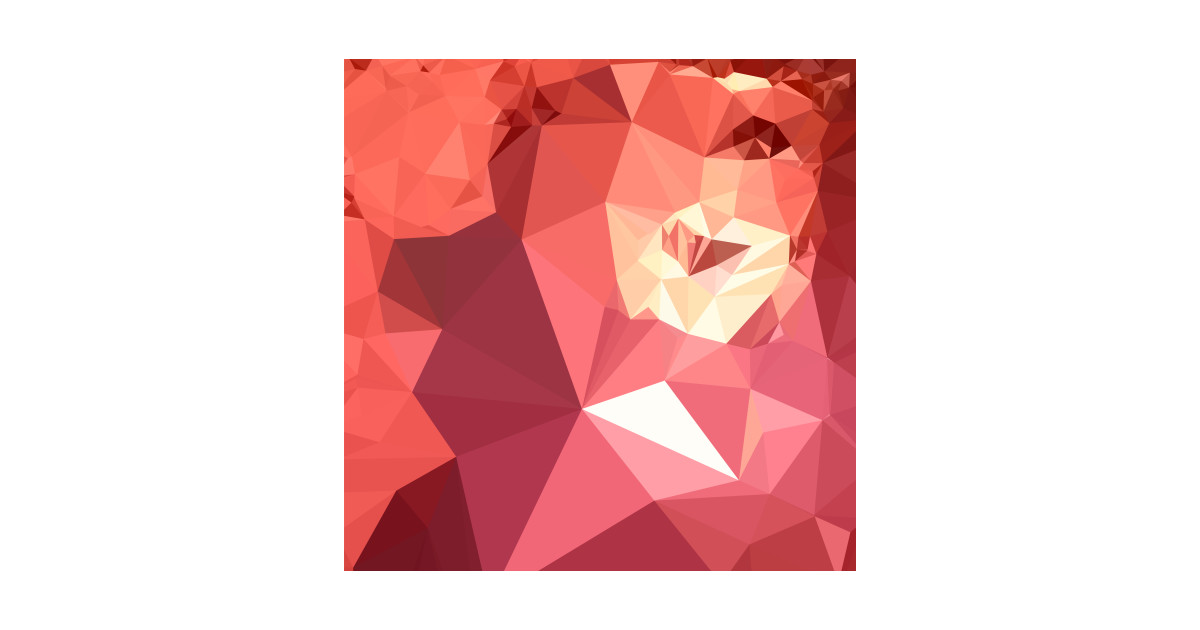 Bittersweet Red Abstract Low Polygon Background - Low Polygon - T-Shirt ...
