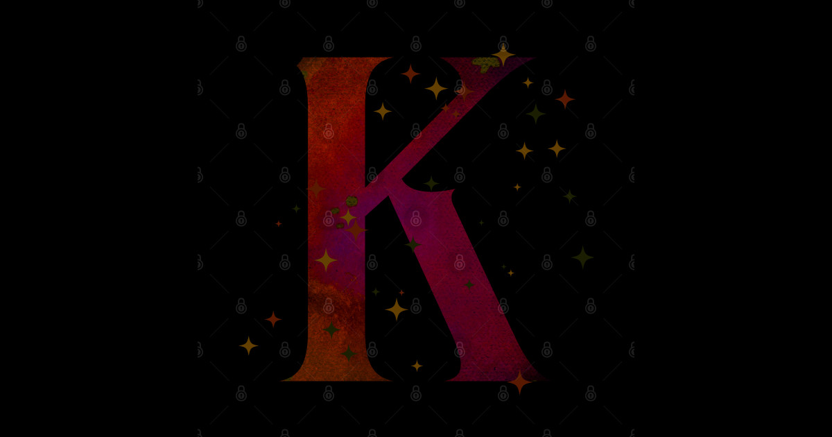 Letter K Monogram pink watercolor - Monogram Letter K - Sticker | TeePublic